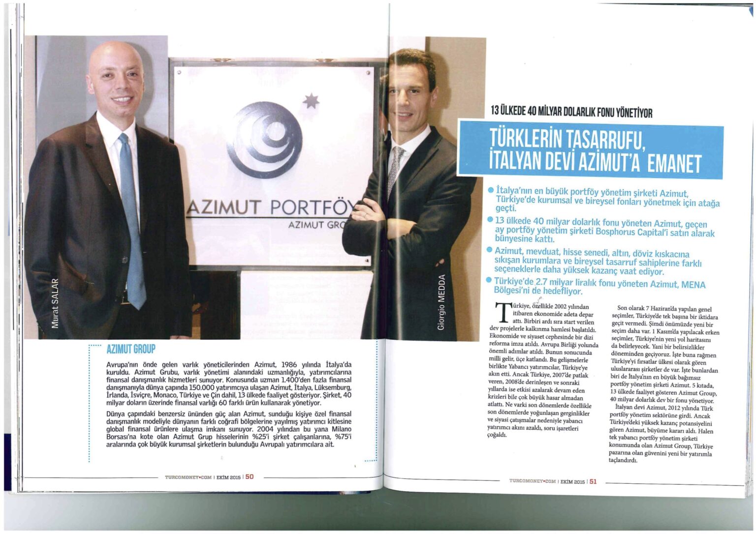 Turcomoney.com | Türklerin tasarrufu İtalyan Devi Azimut’a emanet ...